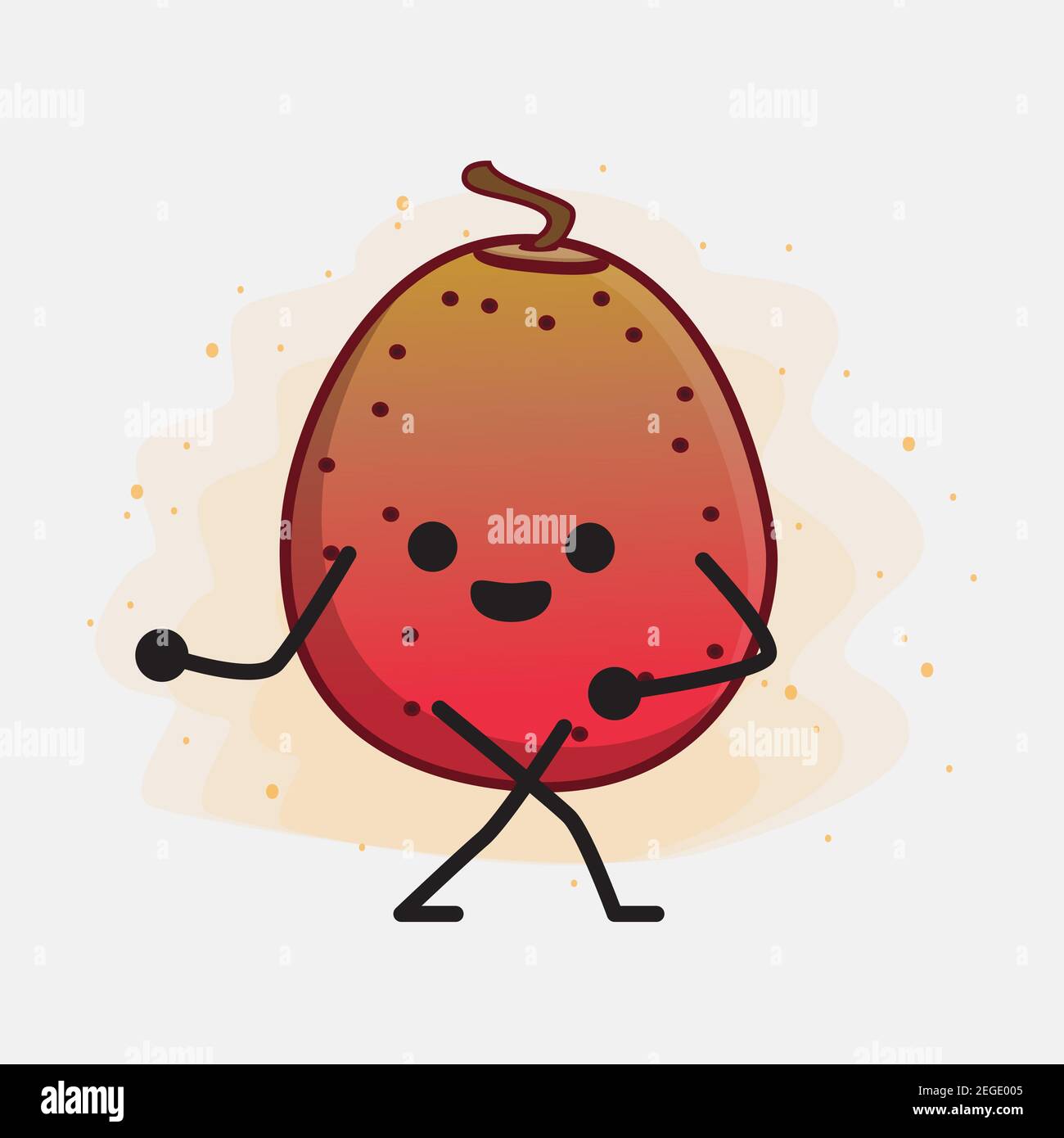 Vector Illustration of Indian Fig Character with cute face, simple ...