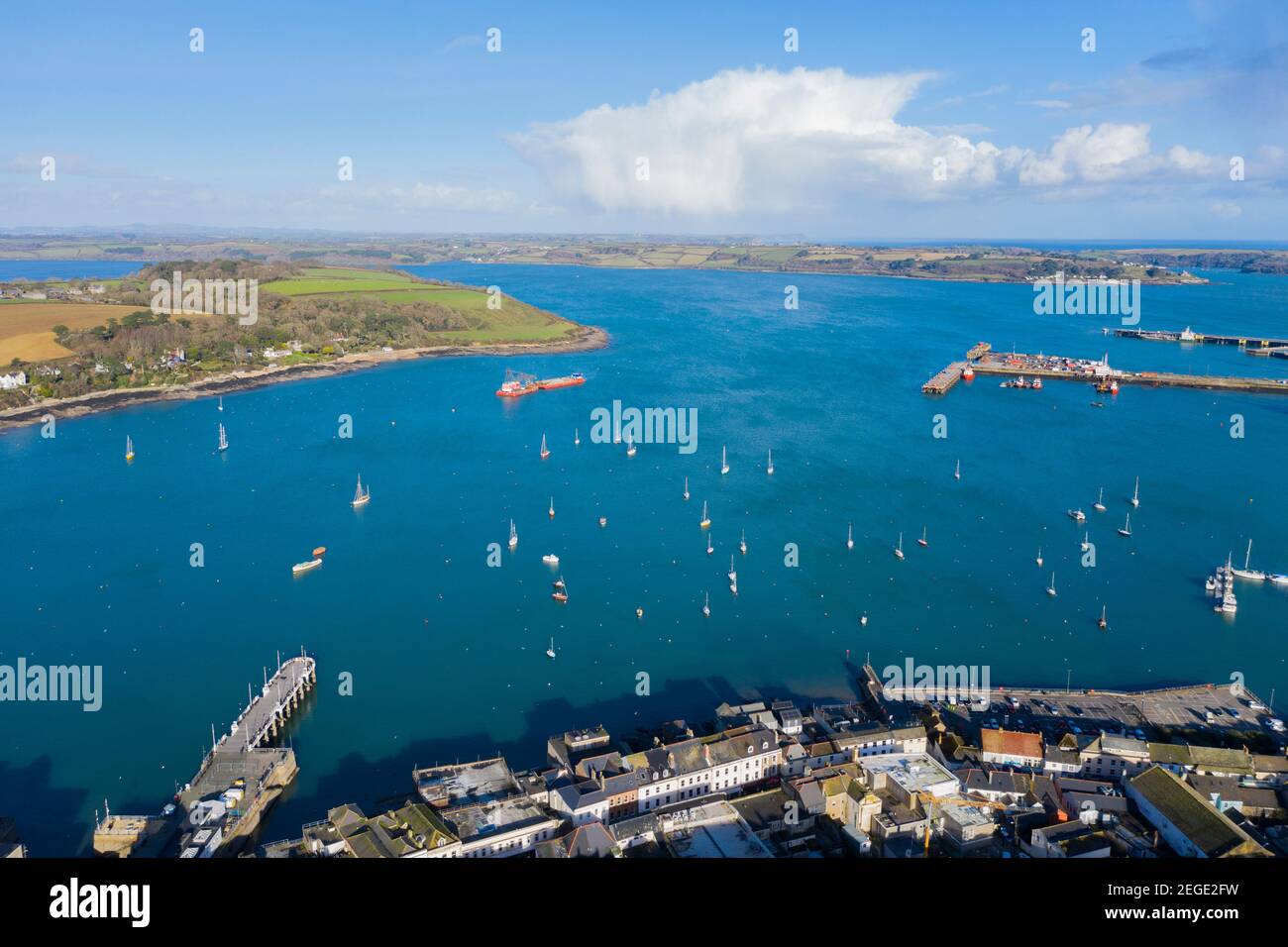 Falmouth harbour aerial hi-res stock photography and images - Alamy