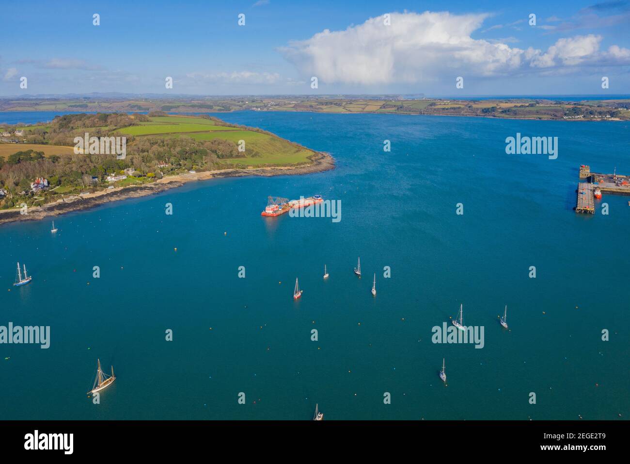 Aerial photograph of Falmouth, Cornwall, England Stock Photo - Alamy