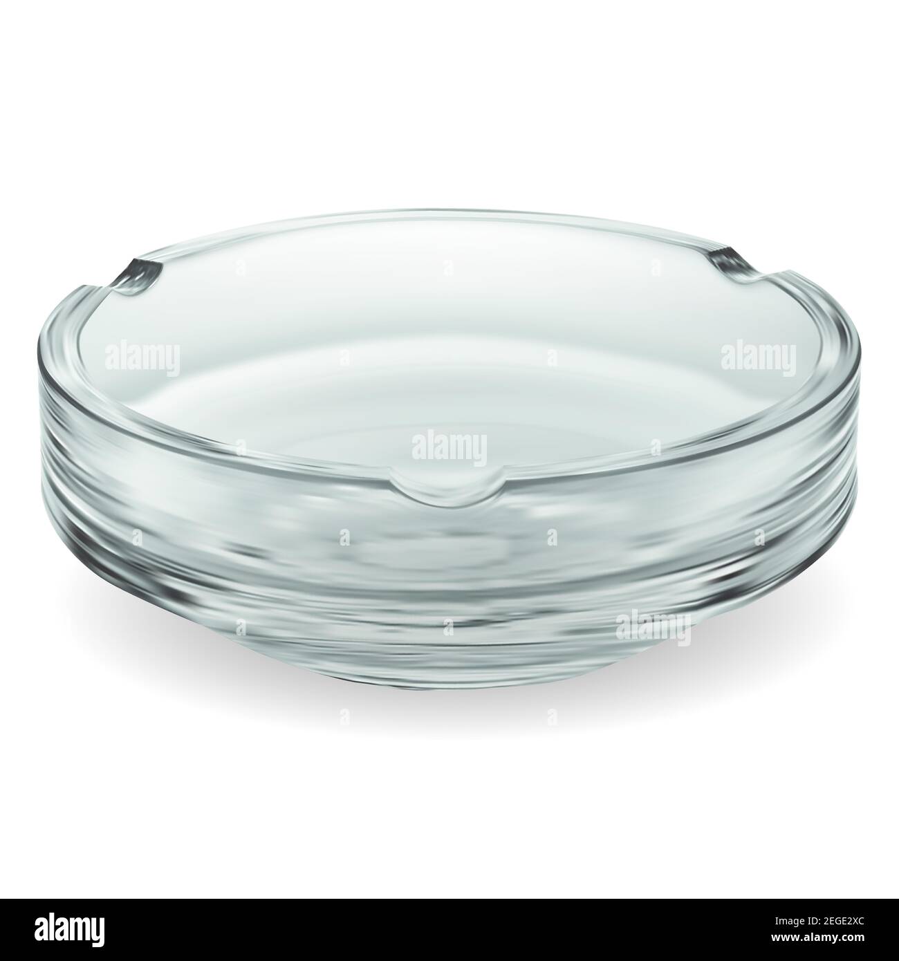 Glass ashtray. Empty Transparent bowl for cigarette tobacco ash. Smoker ...