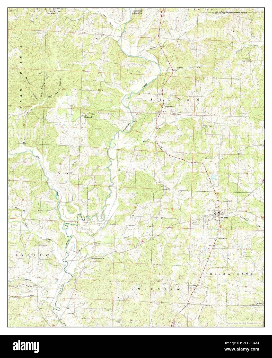 Maynard, Arkansas, map 1968, 1:24000, United States of America by ...