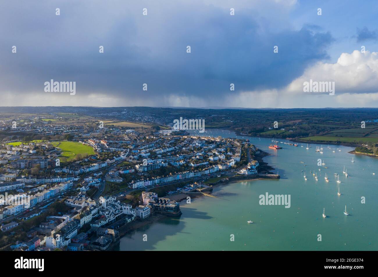 Aerial photograph of Falmouth, Cornwall, England Stock Photo - Alamy