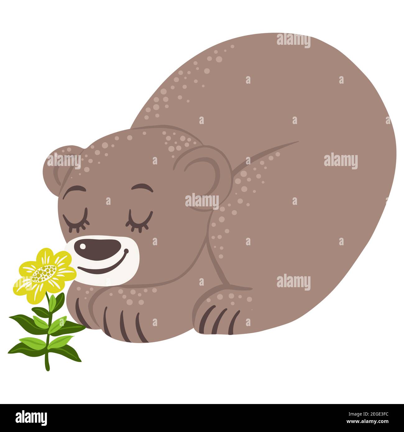 Boy sniffing flower Stock Vector Images - Alamy