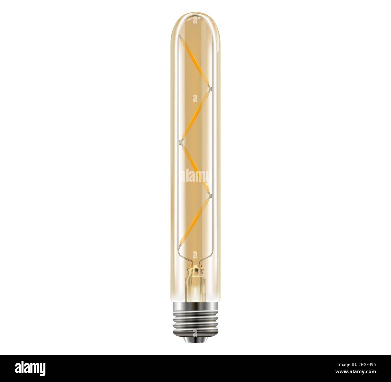 Edison light bulb. Realistic filament decoration. Bright interior retro ...