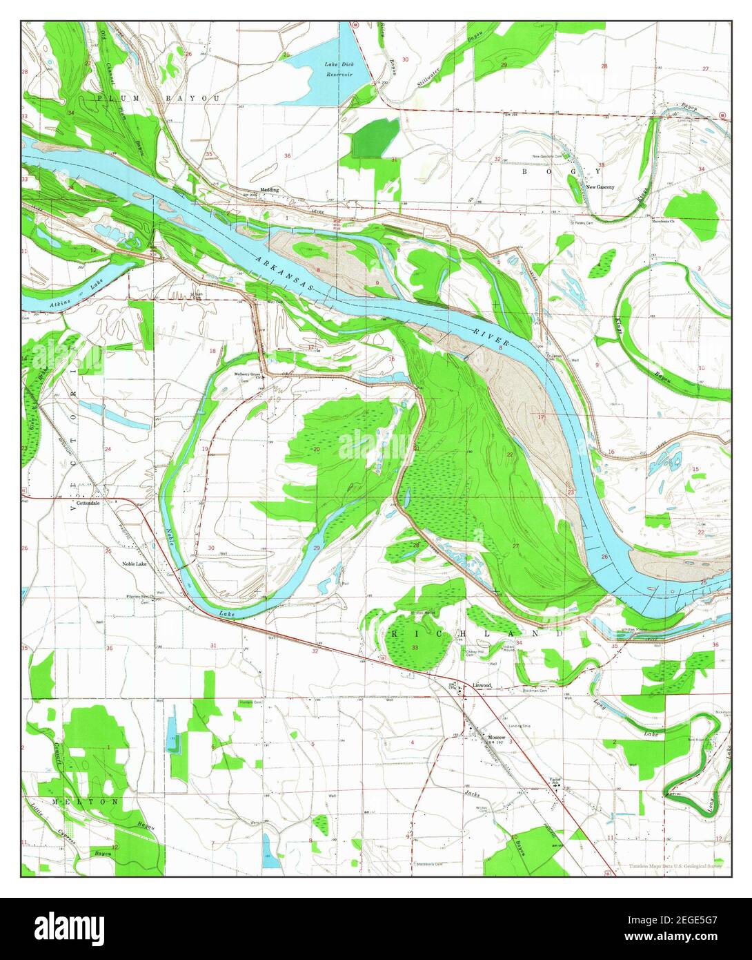 Moscow, Arkansas, map 1964, 1:24000, United States of America by ...