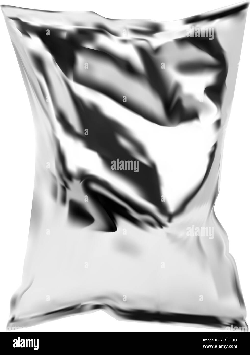 Snack package. Foil pouch. Chips packet blank. 3d design. Clear pack ...