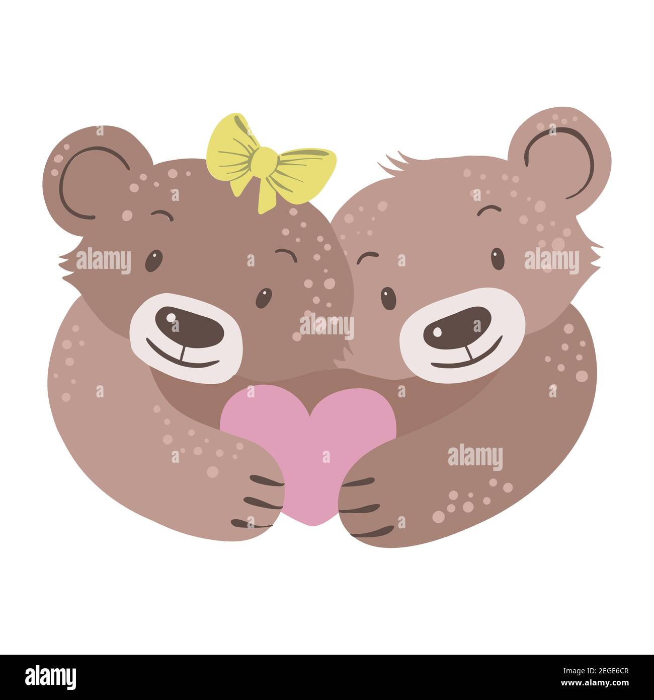 Two Teddy Bears In Love Drawing