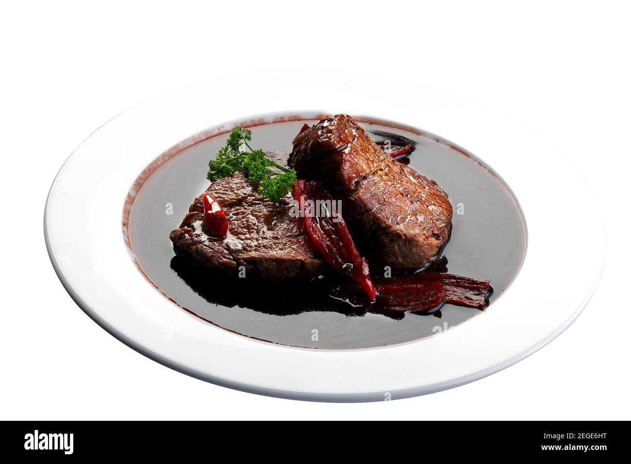 filet mignon in wine sauce Stock Photo - Alamy