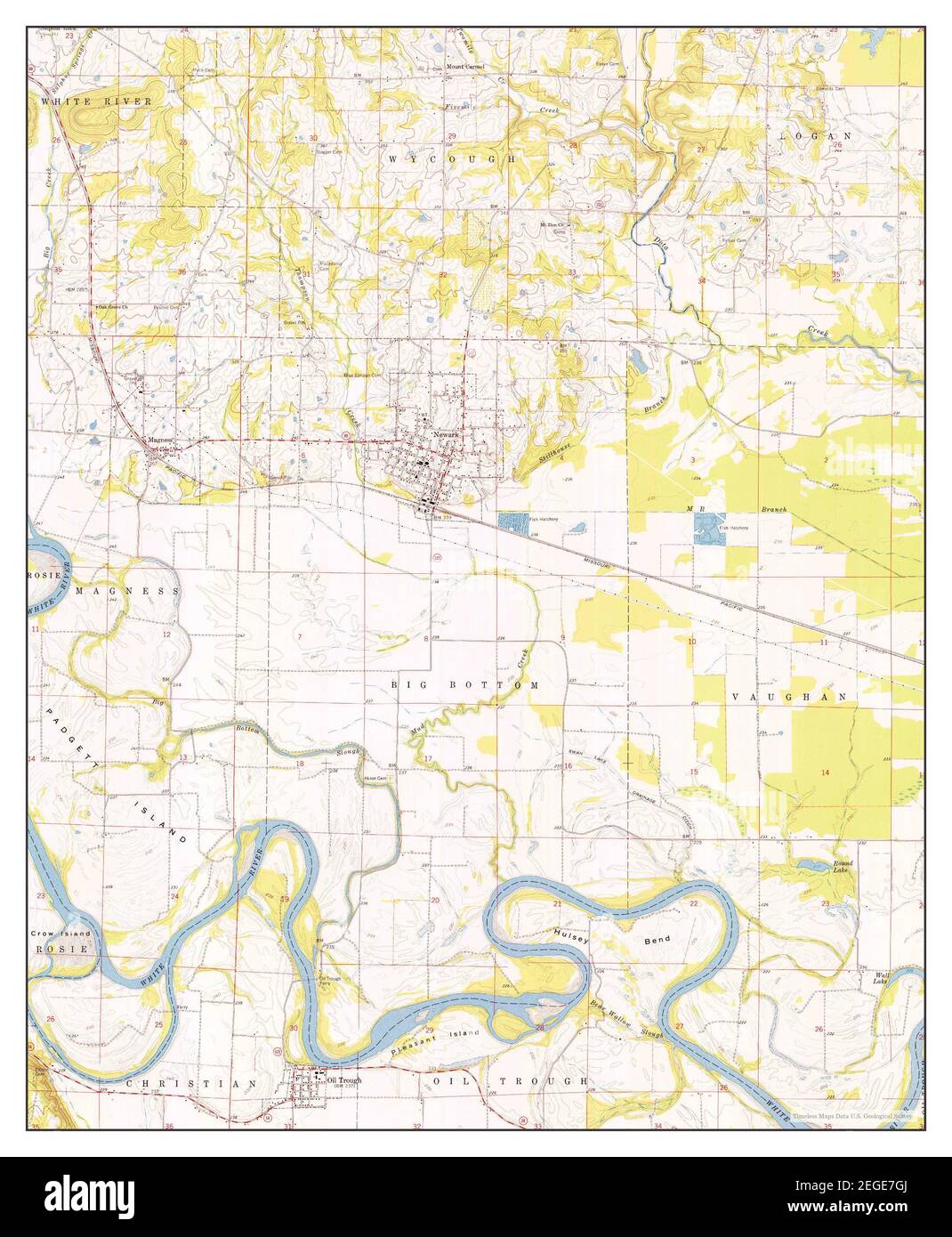 Newark, Arkansas, map 1962, 1:24000, United States of America by ...