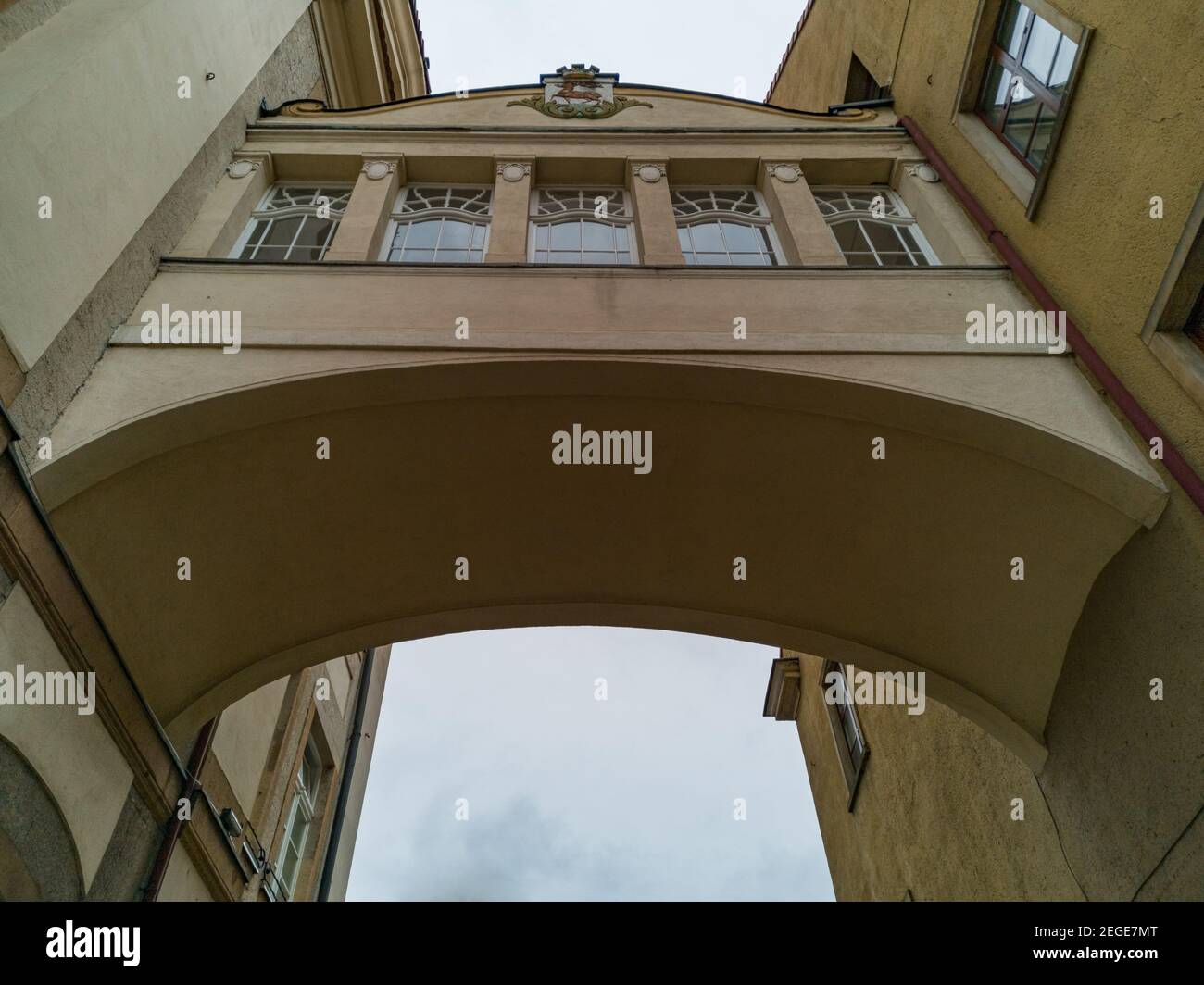 Jelenia Gora September 7 2019 Arc over passage between buildings Stock ...