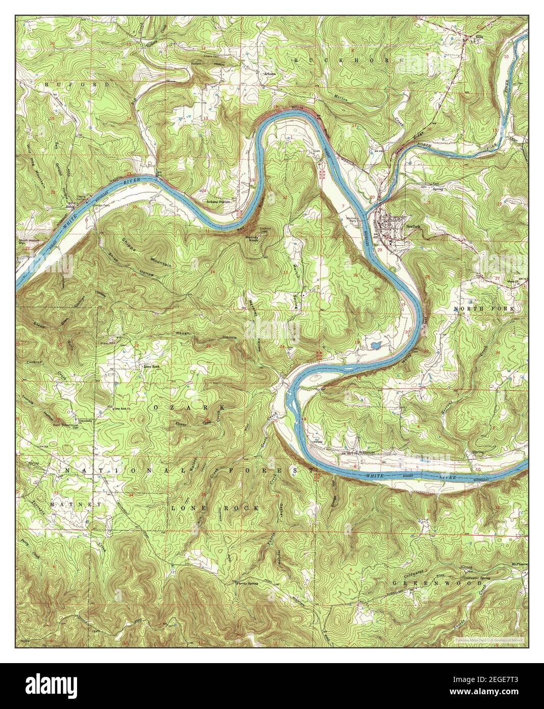 Norfork, Arkansas, map 1966, 1:24000, United States of America by ...