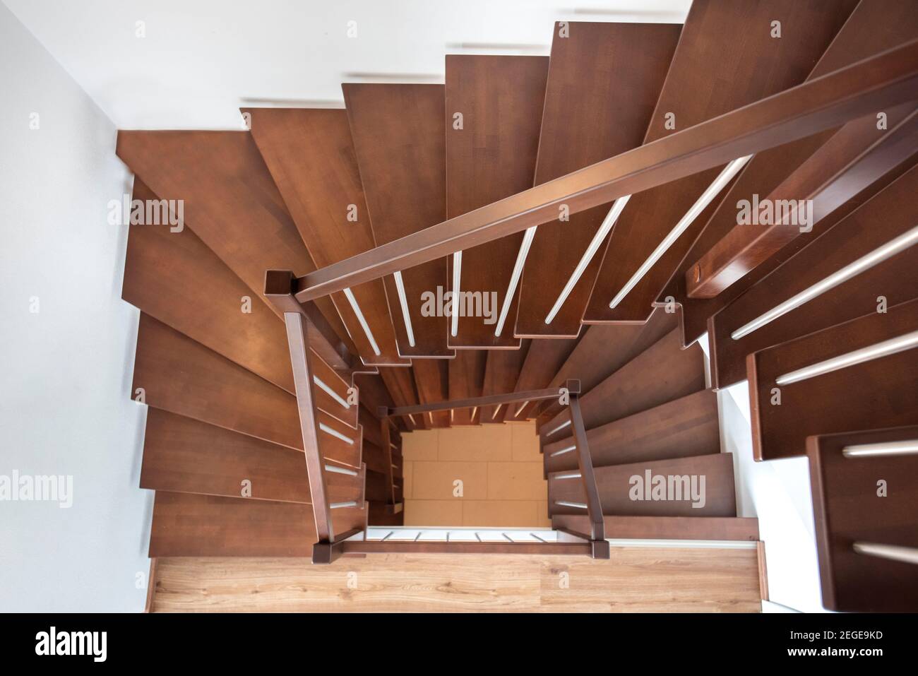 wooden staircase in residential house Stock Photo - Alamy