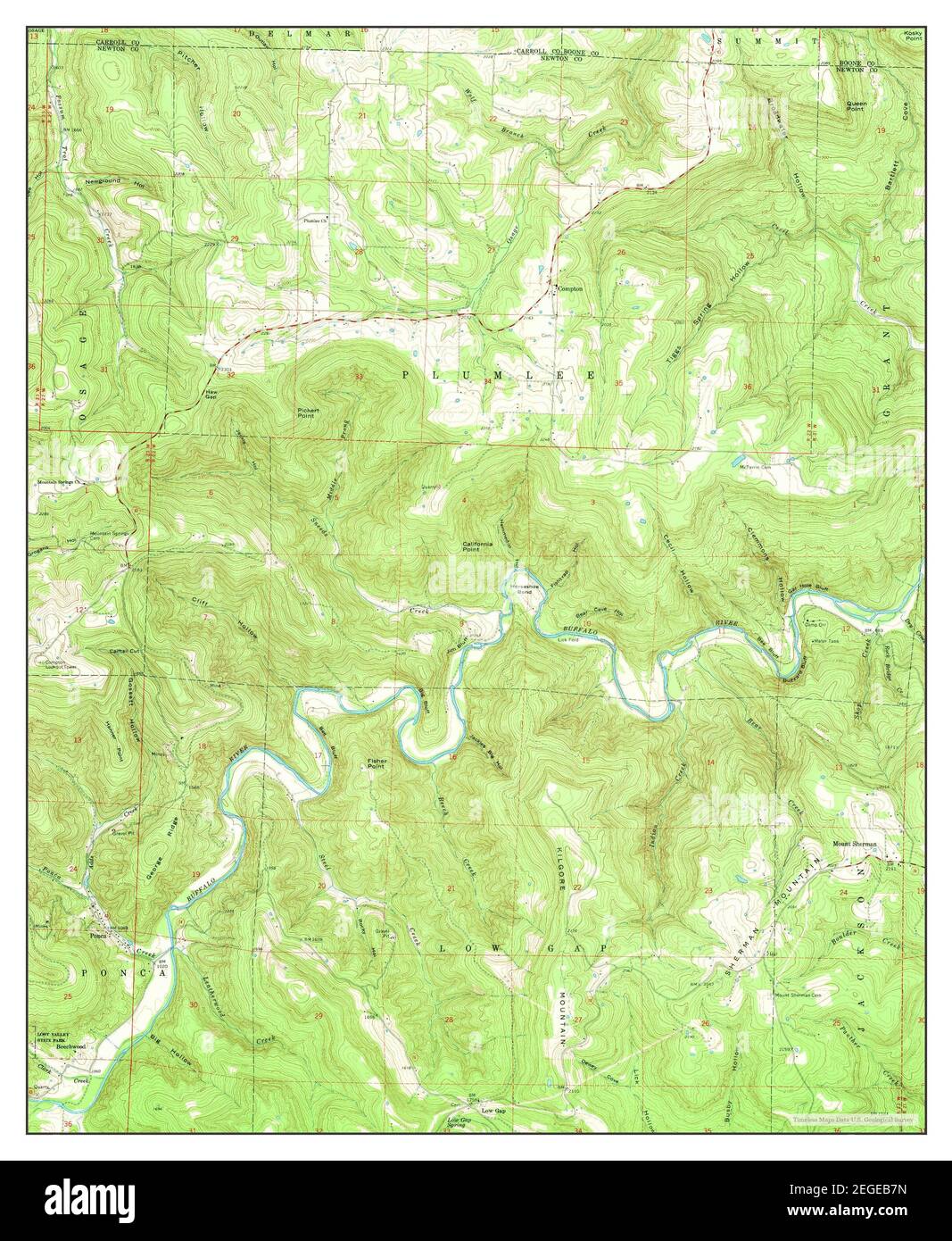 Ponca, Arkansas, map 1967, 1:24000, United States of America by ...