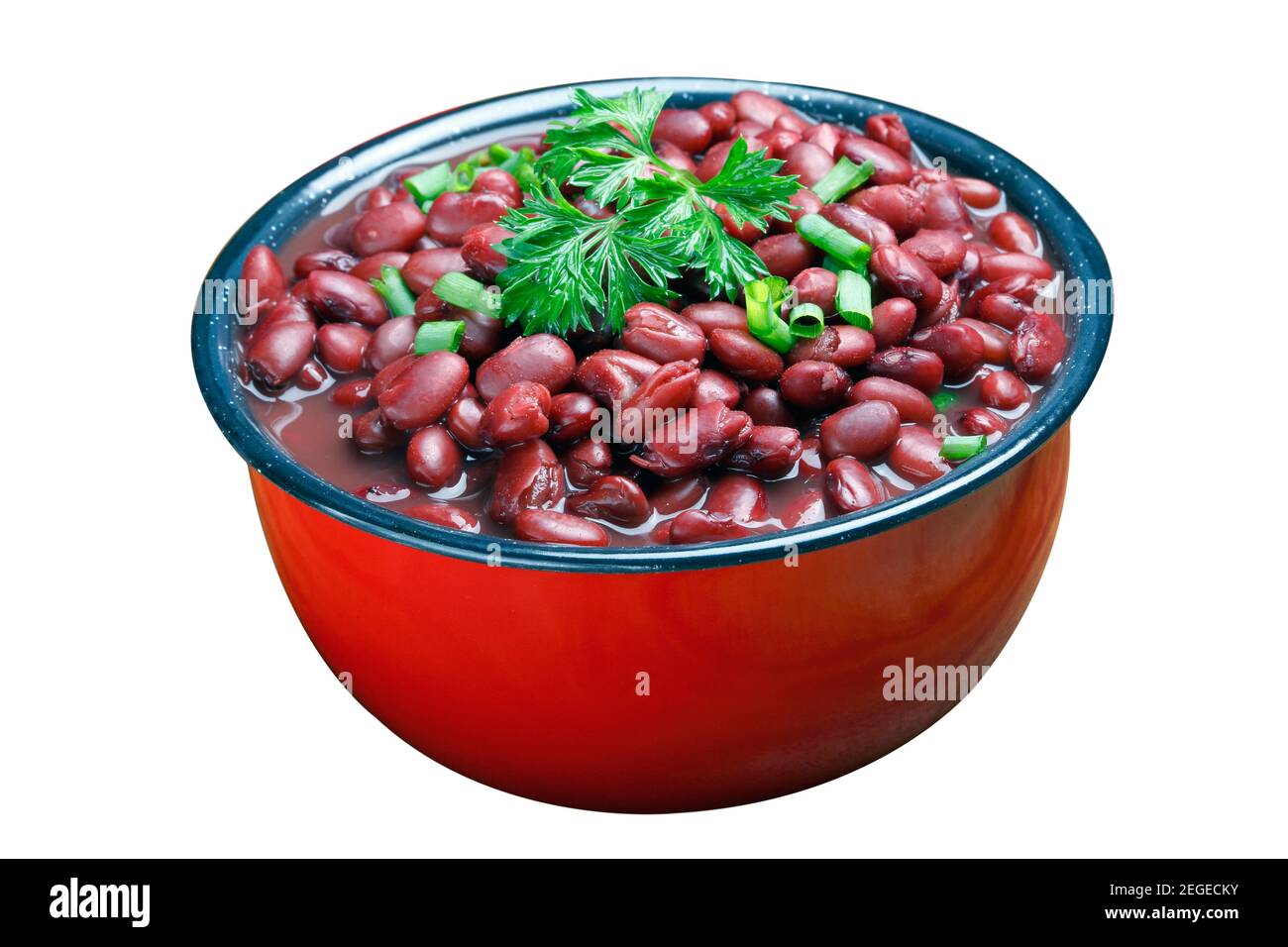 Dish of cooked red kidney beans. Cut Out Stock Images & Pictures - Alamy