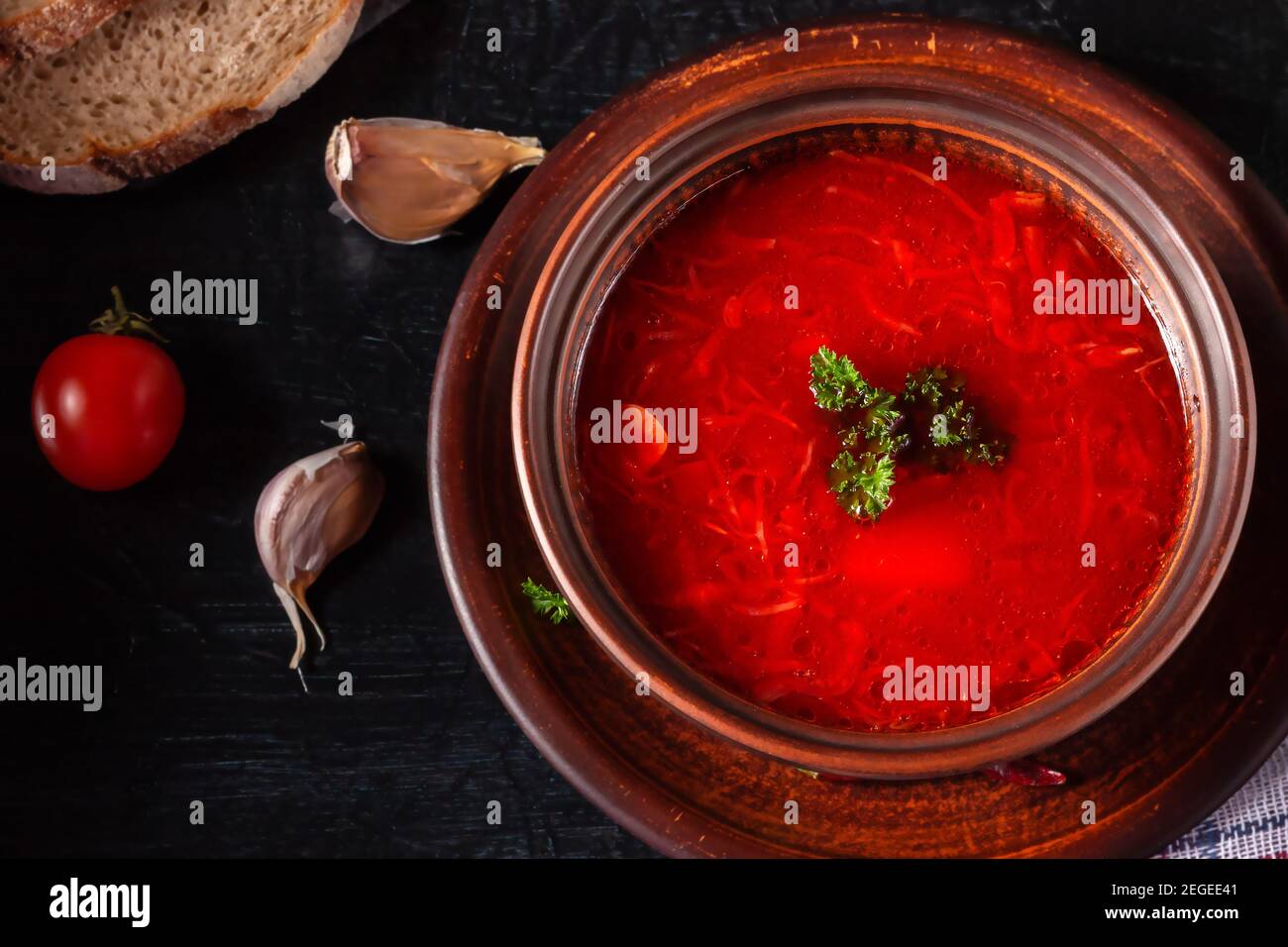 A traditional Ukrainian dish, borscht, is beet soup in earthenware ...