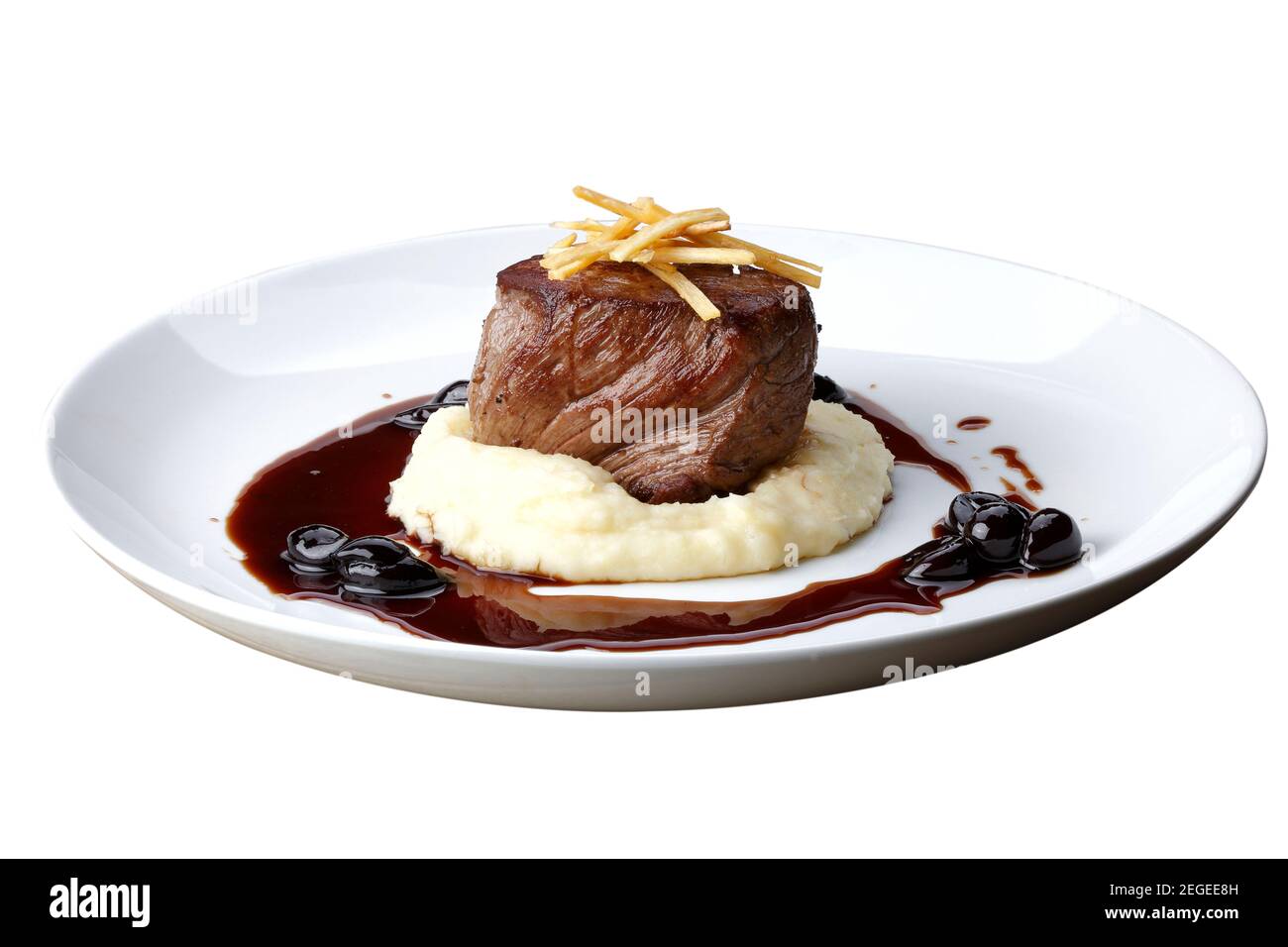 Pork steak mashed potato Cut Out Stock Images & Pictures - Alamy