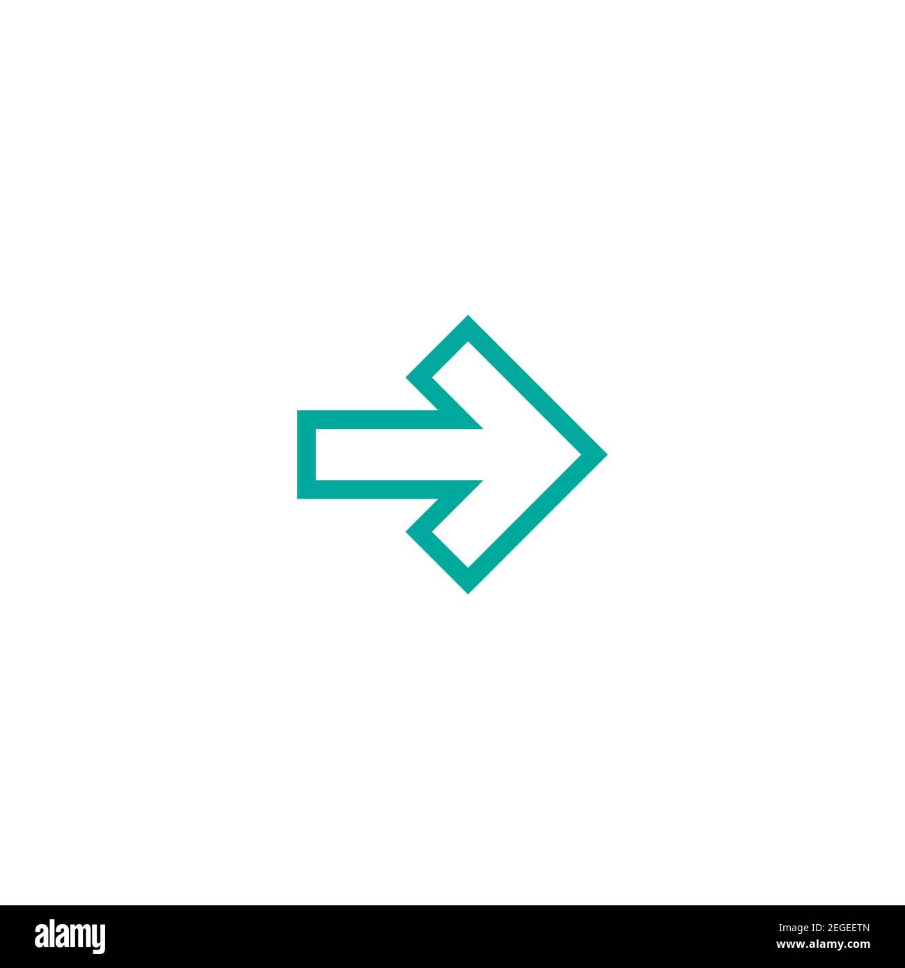 Blue line right squared arrow. Enter or log in icon. Sign in icon ...