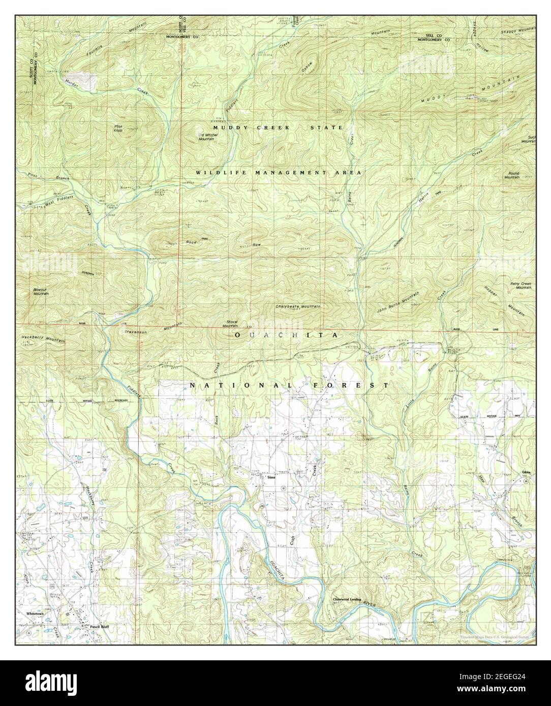 Sims, Arkansas, map 1986, 1:24000, United States of America by Timeless ...