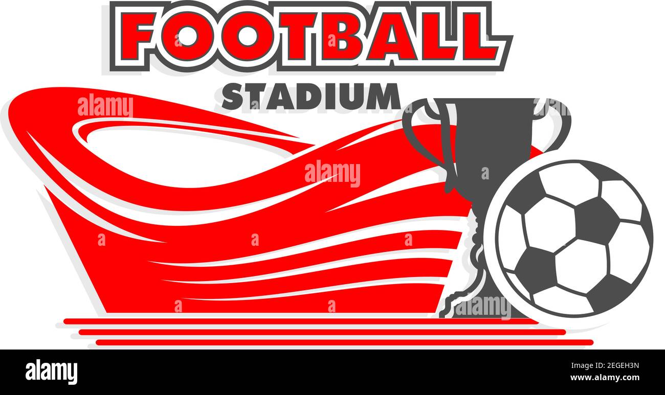 Football arena and ball icon for soccer cup championship. Vector ...