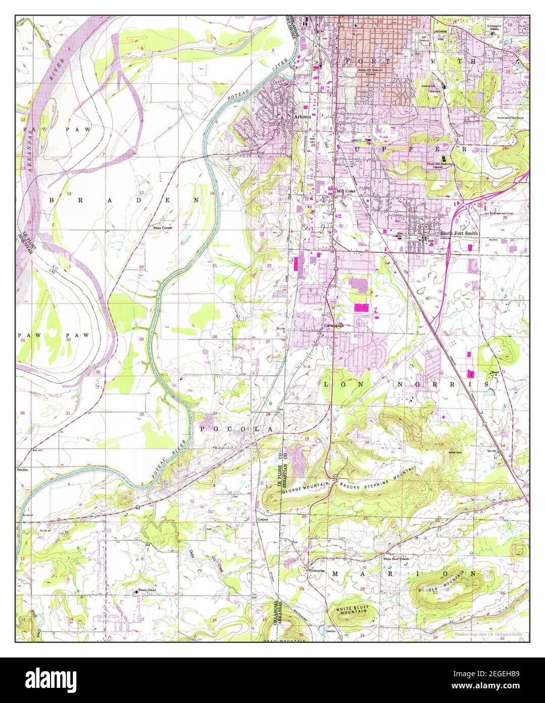 Map of fort smith Cut Out Stock Images & Pictures - Alamy