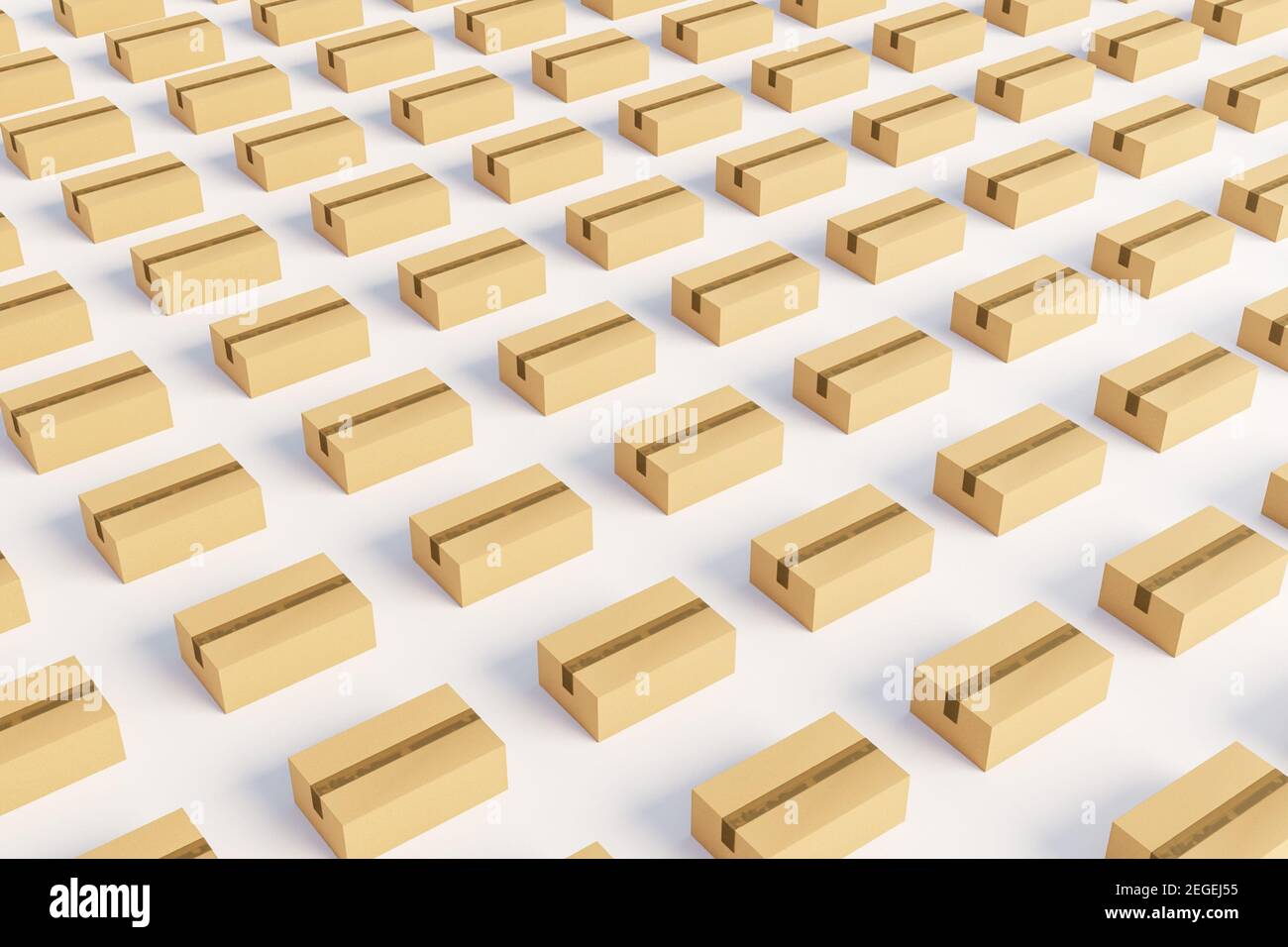 cardboard delivery box pattern on white background . 3d render Stock ...