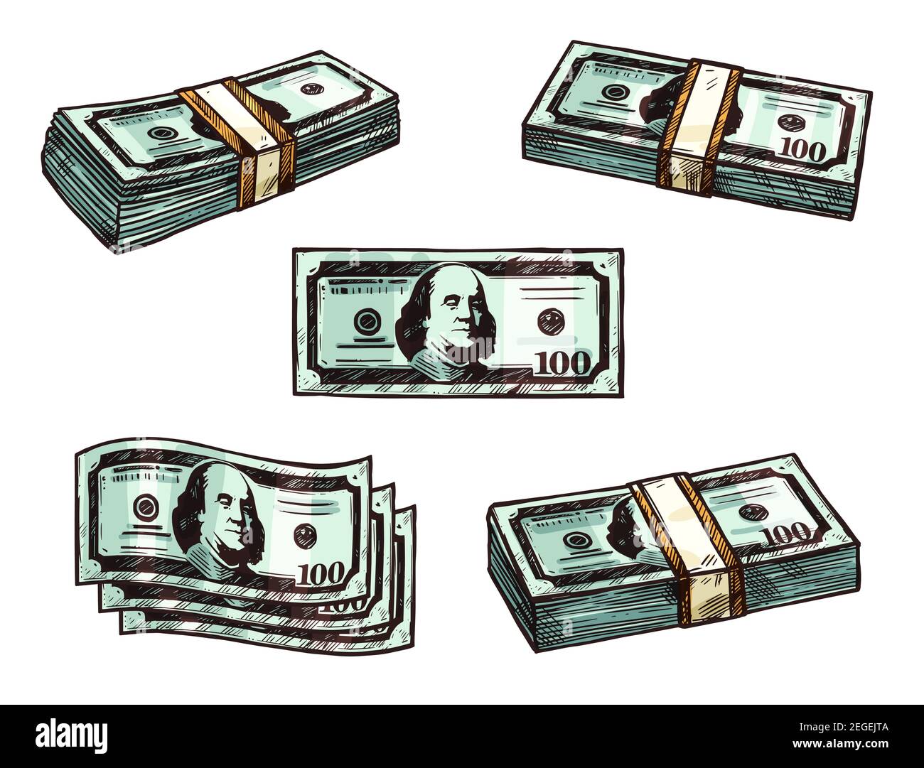 Piles of money notes Stock Vector Images - Alamy