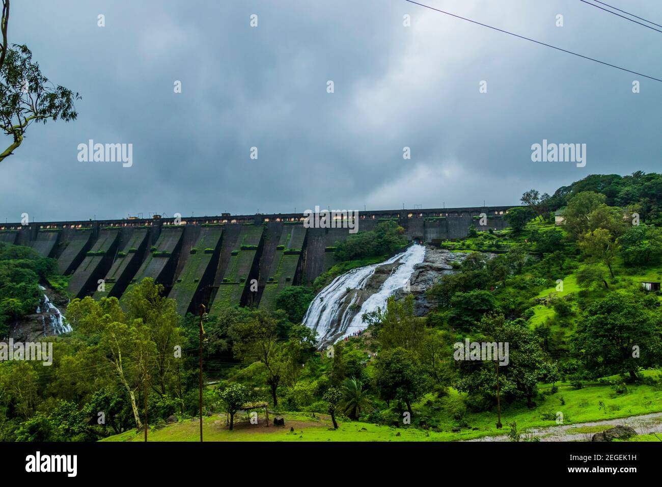 Wilson dam bhandardara in Monsoon Stock Photo - Alamy