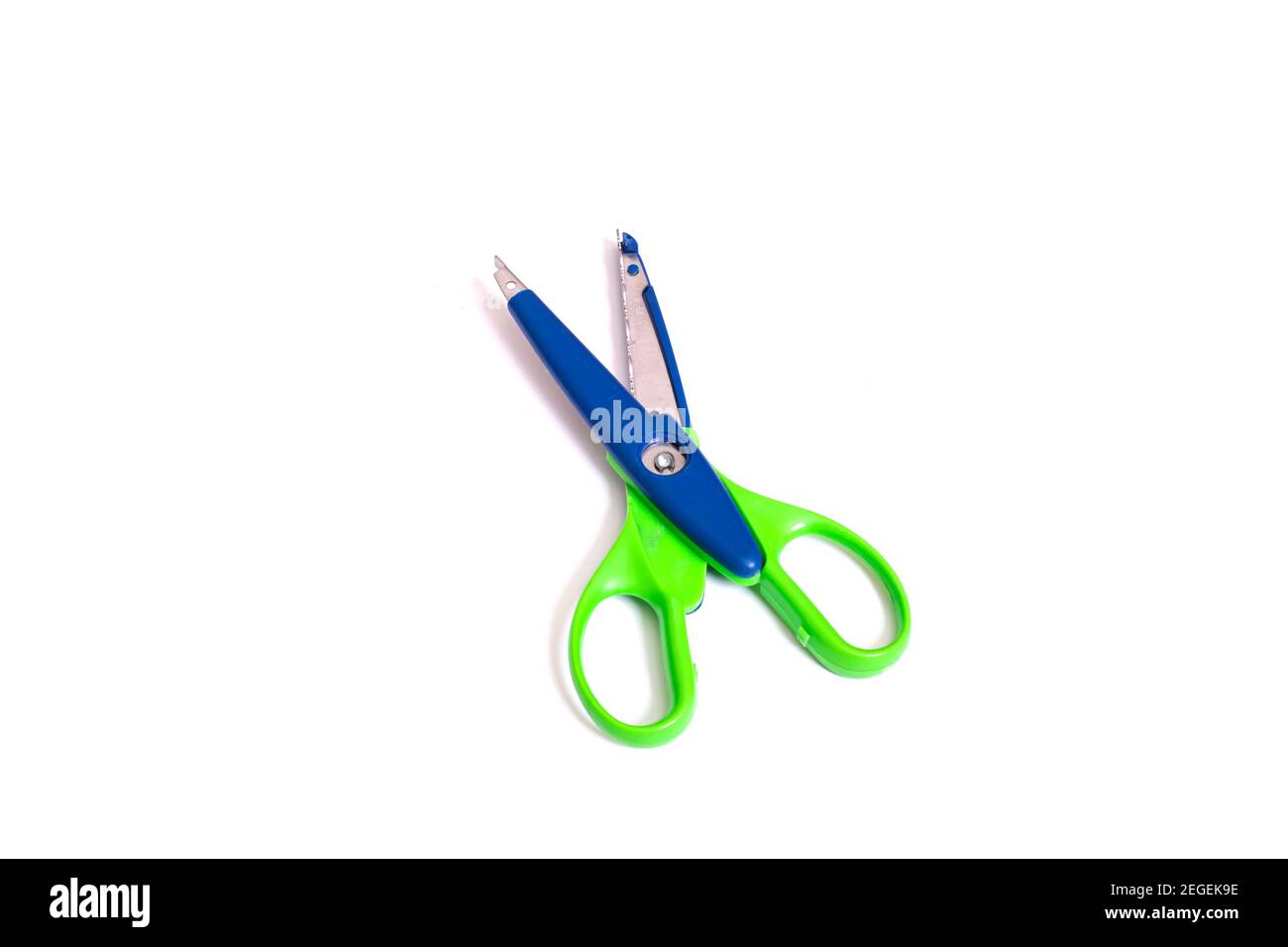 Bright scissors for cutting patterns isolated on a white background ...