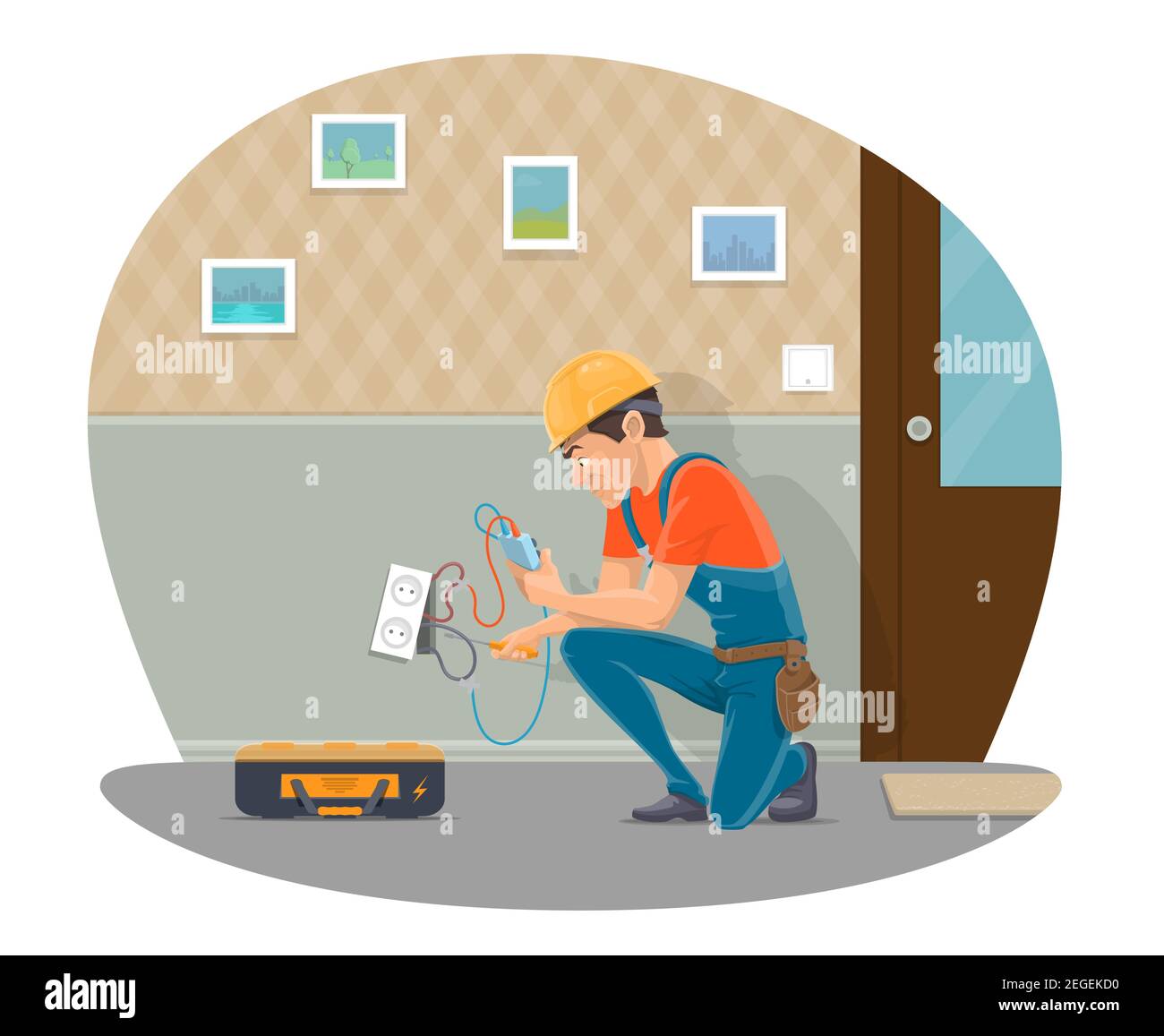 Repairing wall socket Stock Vector Images - Alamy