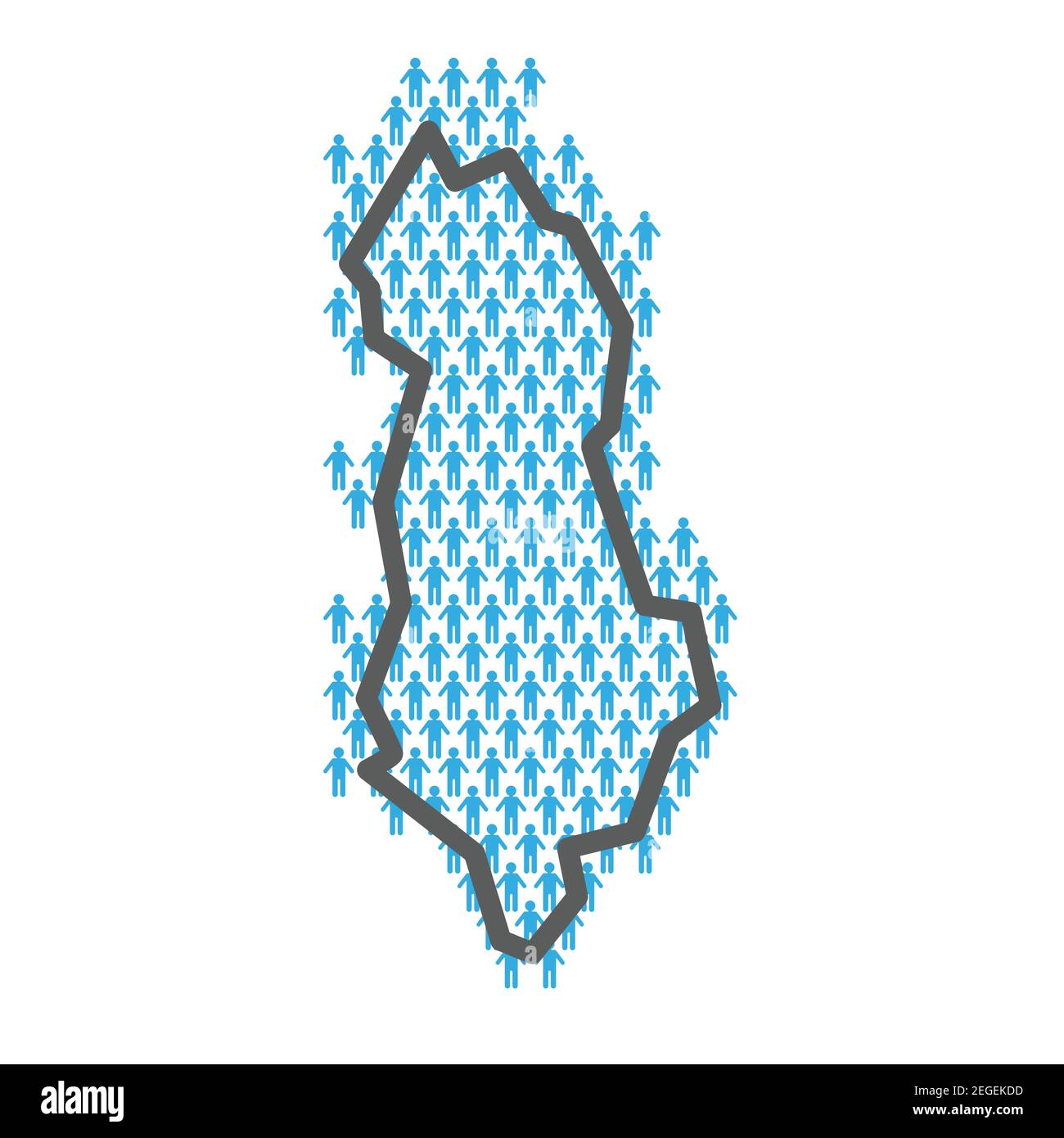 Albania population map. Country outline made from people figures Stock ...