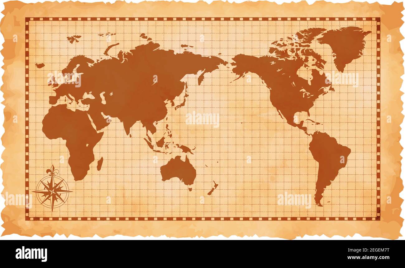 Old vintage world map vector illustration Stock Vector Image & Art - Alamy