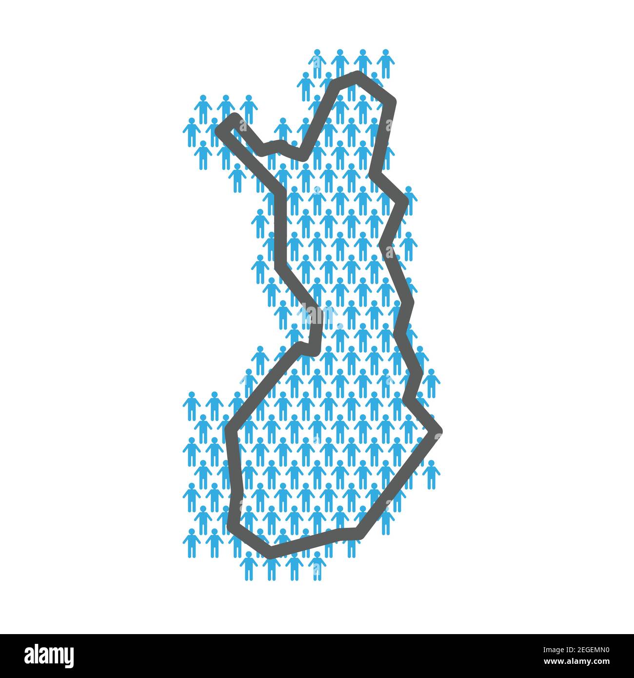 Finland population map. Country outline made from people figures Stock ...