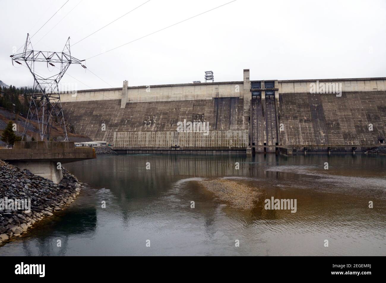 Libby Dam on the Kootenai River outside Libby, northwest Montana ...