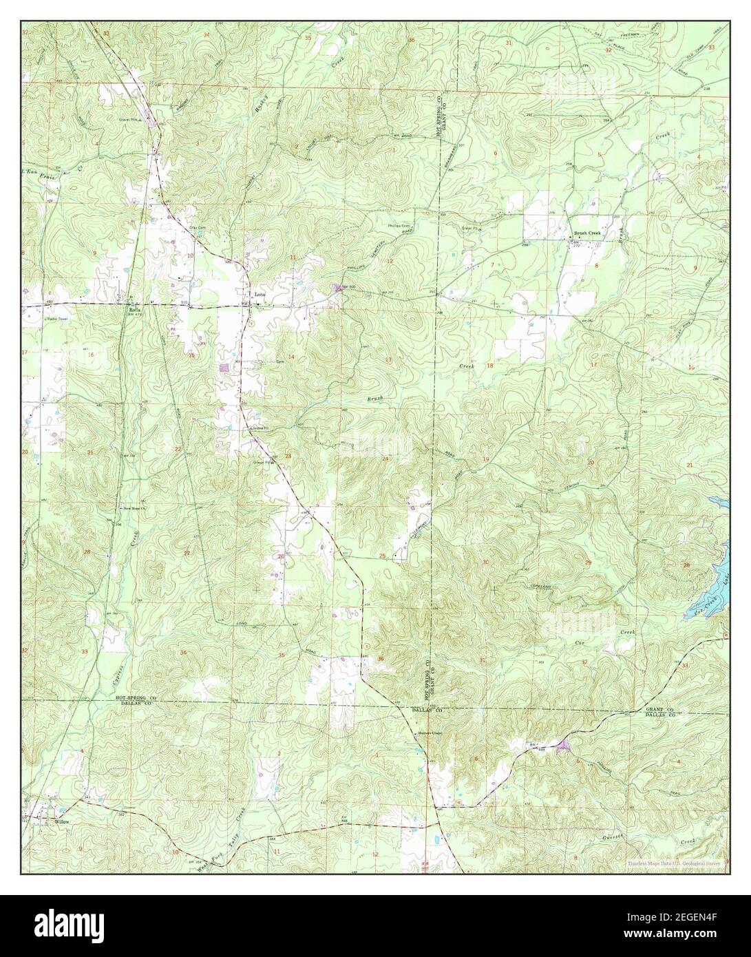 Willow, Arkansas, map 1965, 1:24000, United States of America by ...