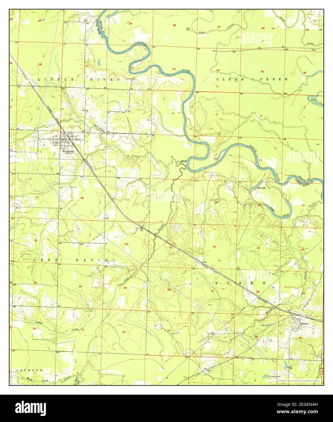 Winthrop, Arkansas, map 1951, 1:24000, United States of America by ...
