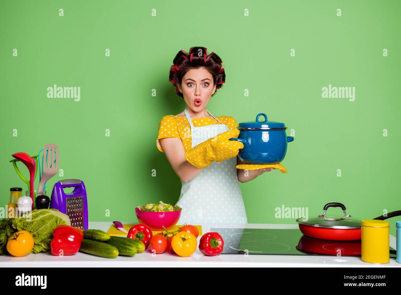 Portrait of her she nice attractive mature glamorous funky housewife ...