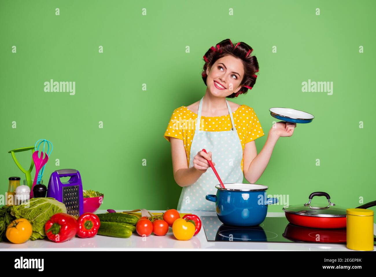 Mature woman cooking happy color hi-res stock photography and images ...