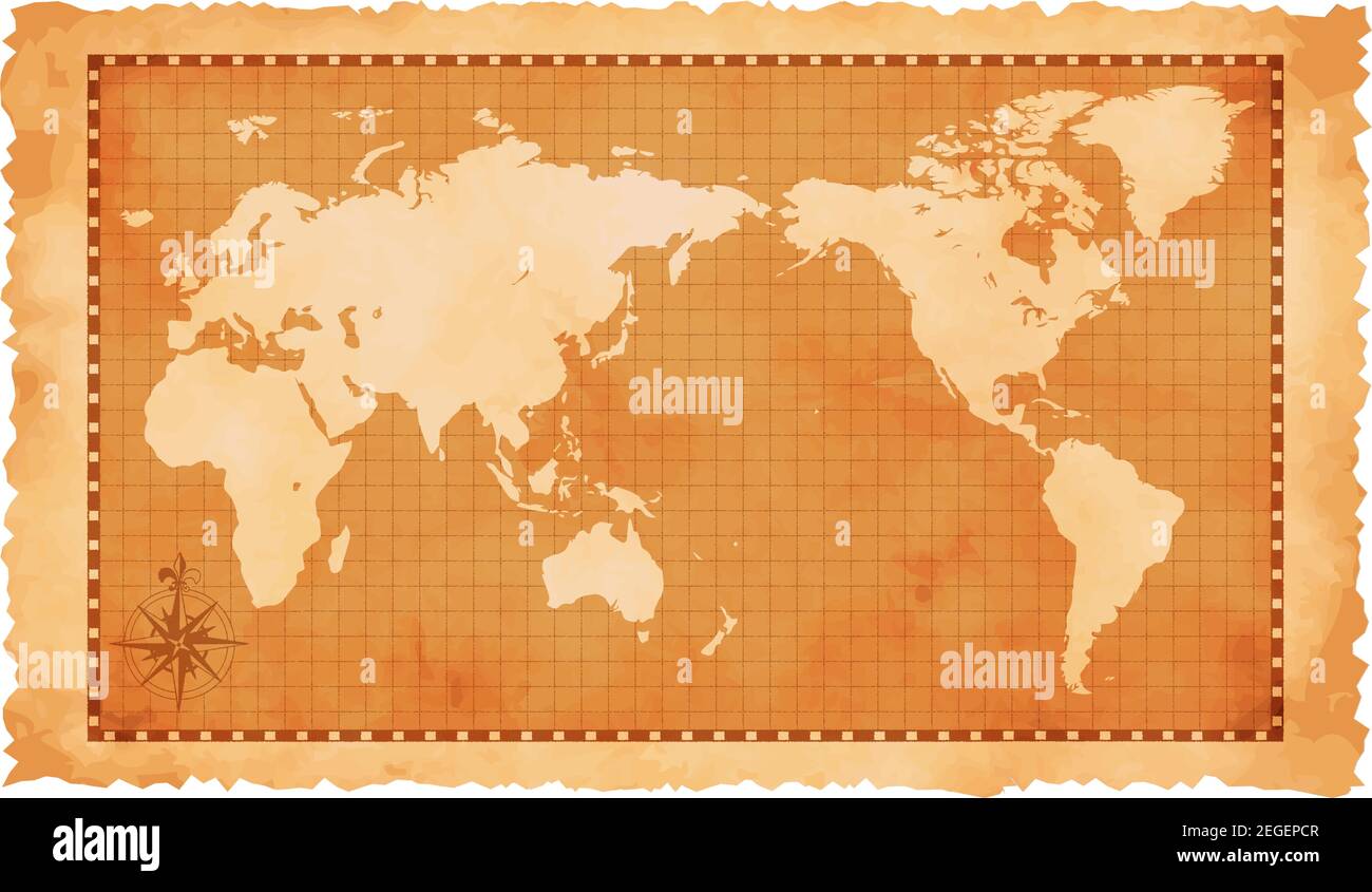 Old vintage world map vector illustration Stock Vector Image & Art - Alamy