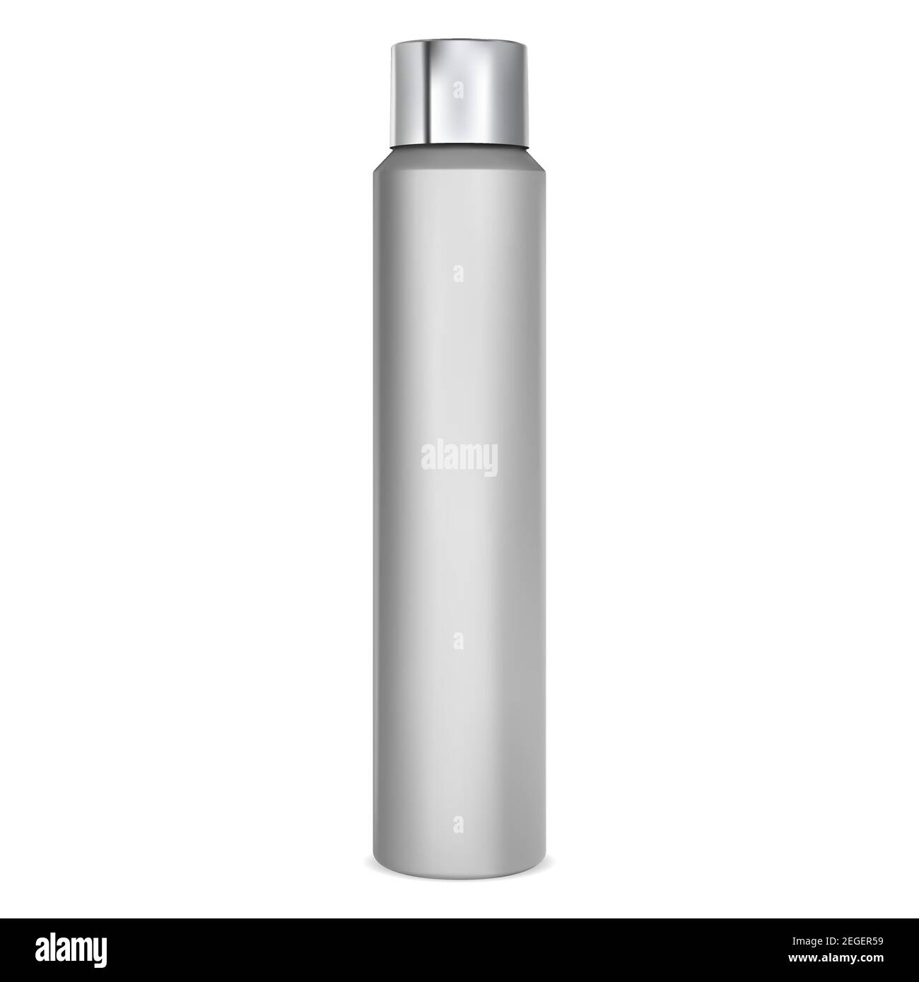 Spray tin mockup. Aluminium deodorant tube blank. Silver cylinder can ...