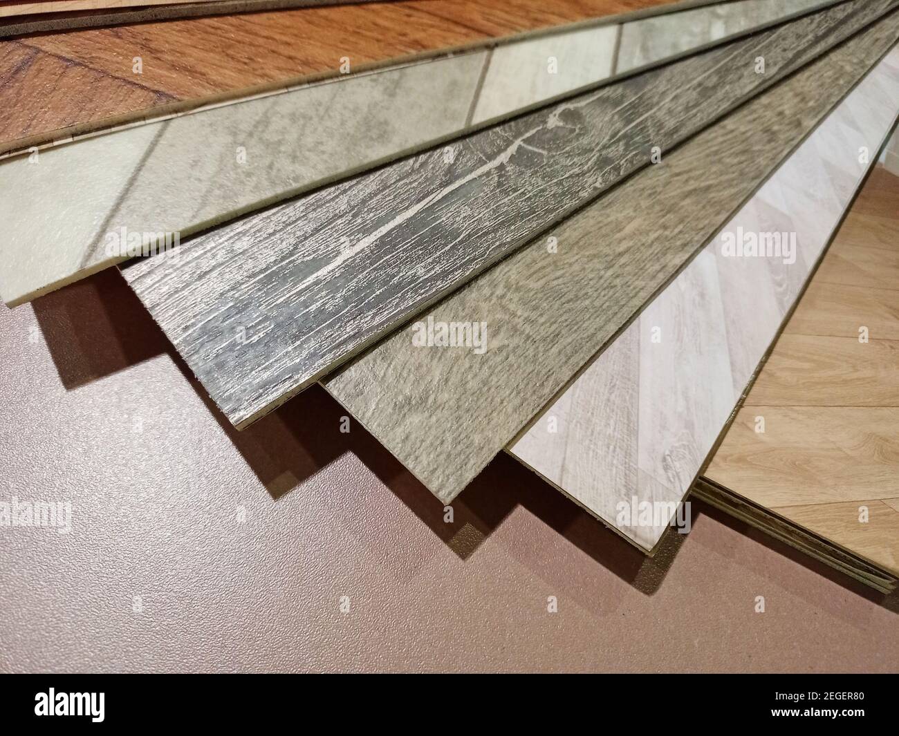 Different options for linoleum. A bunch of linoleum samples Stock Photo ...