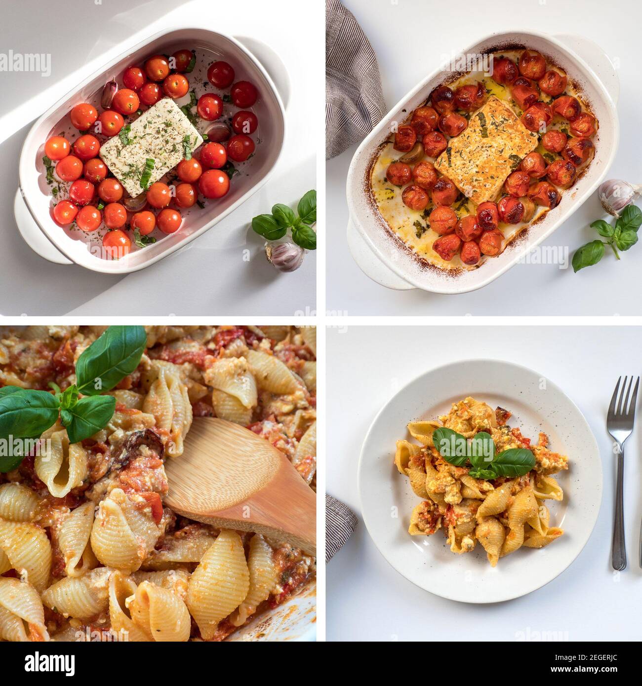 Step by step cooking instructions for the viral Feta bake pasta recipe ...