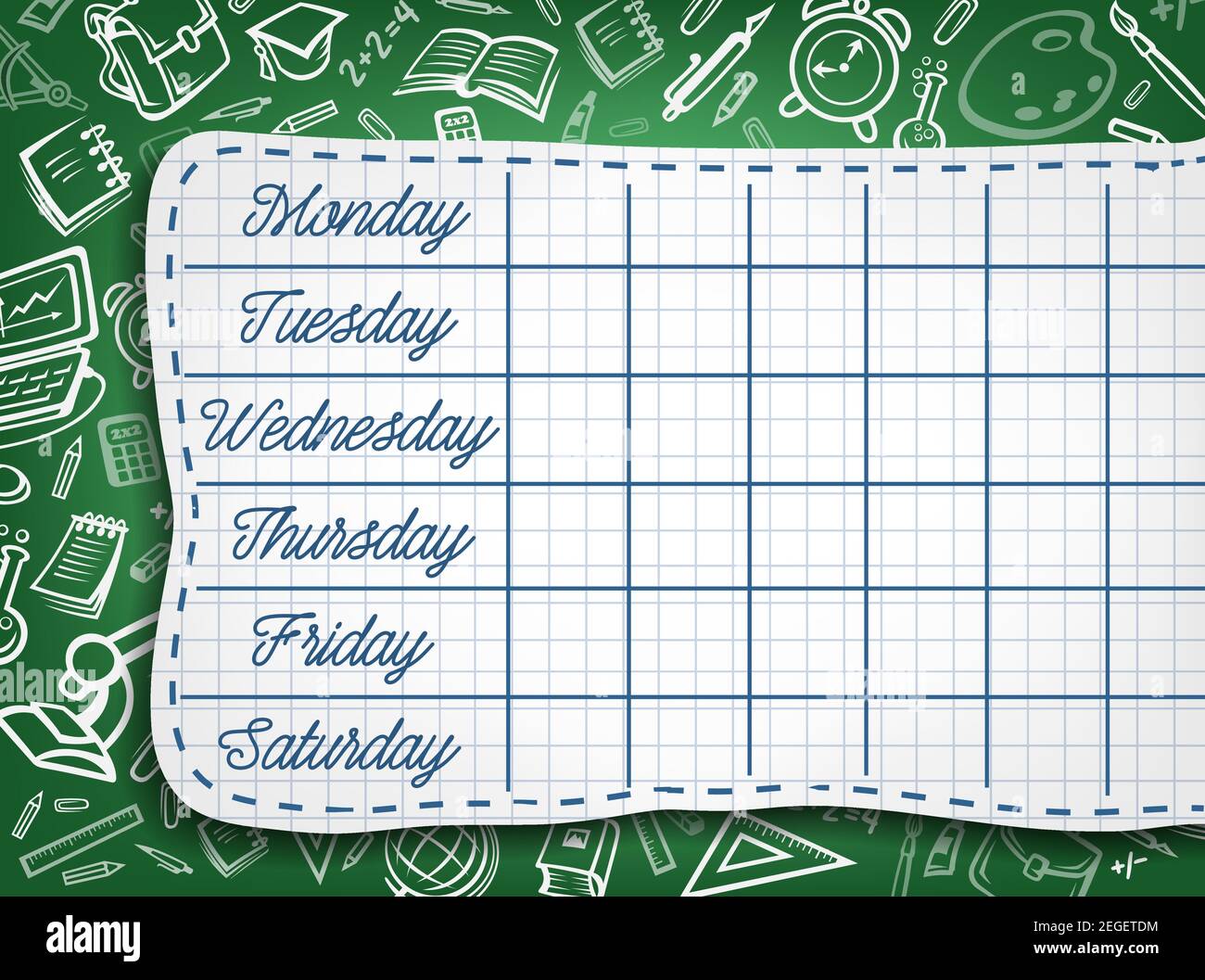 School timetable of lesson schedule template. Weekly lesson plans on ...