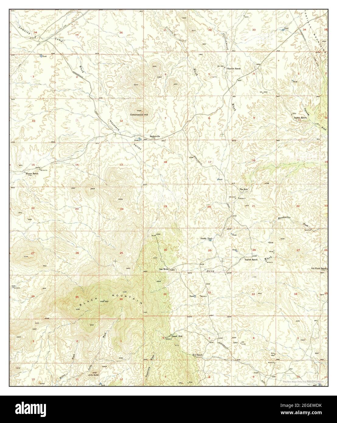 Black Mountain, Arizona, map 1950, 1:24000, United States of America by ...