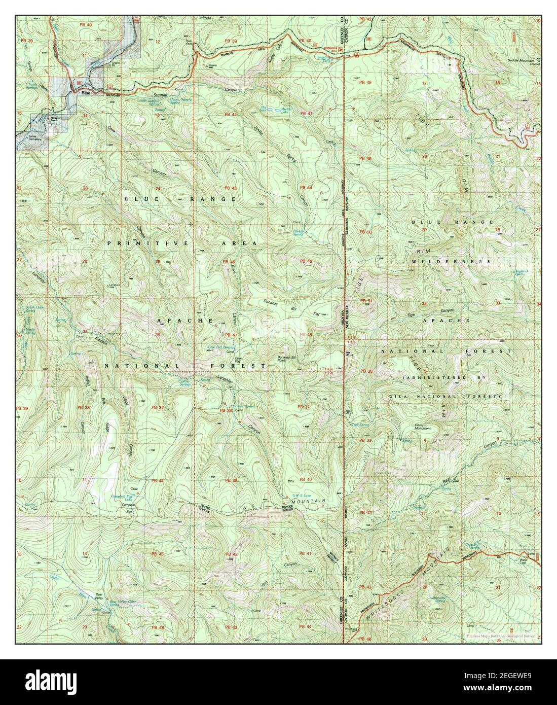 Blue, Arizona, map 2005, 1:24000, United States of America by Timeless ...