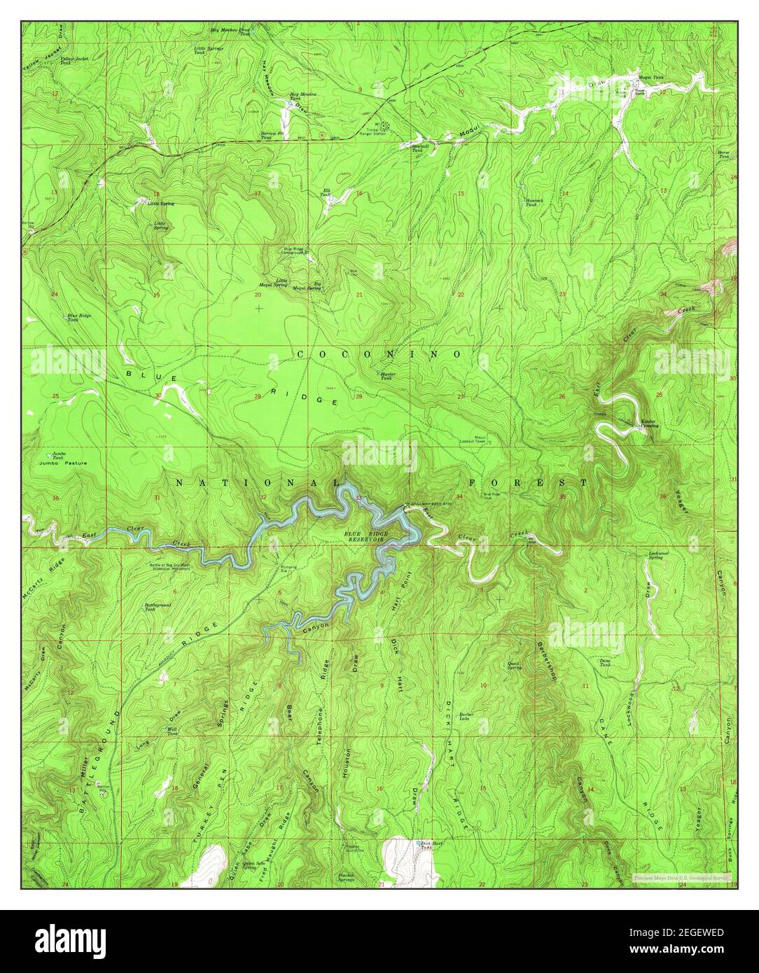 Blue Ridge Reservoir, Arizona, map 1965, 1:24000, United States of ...