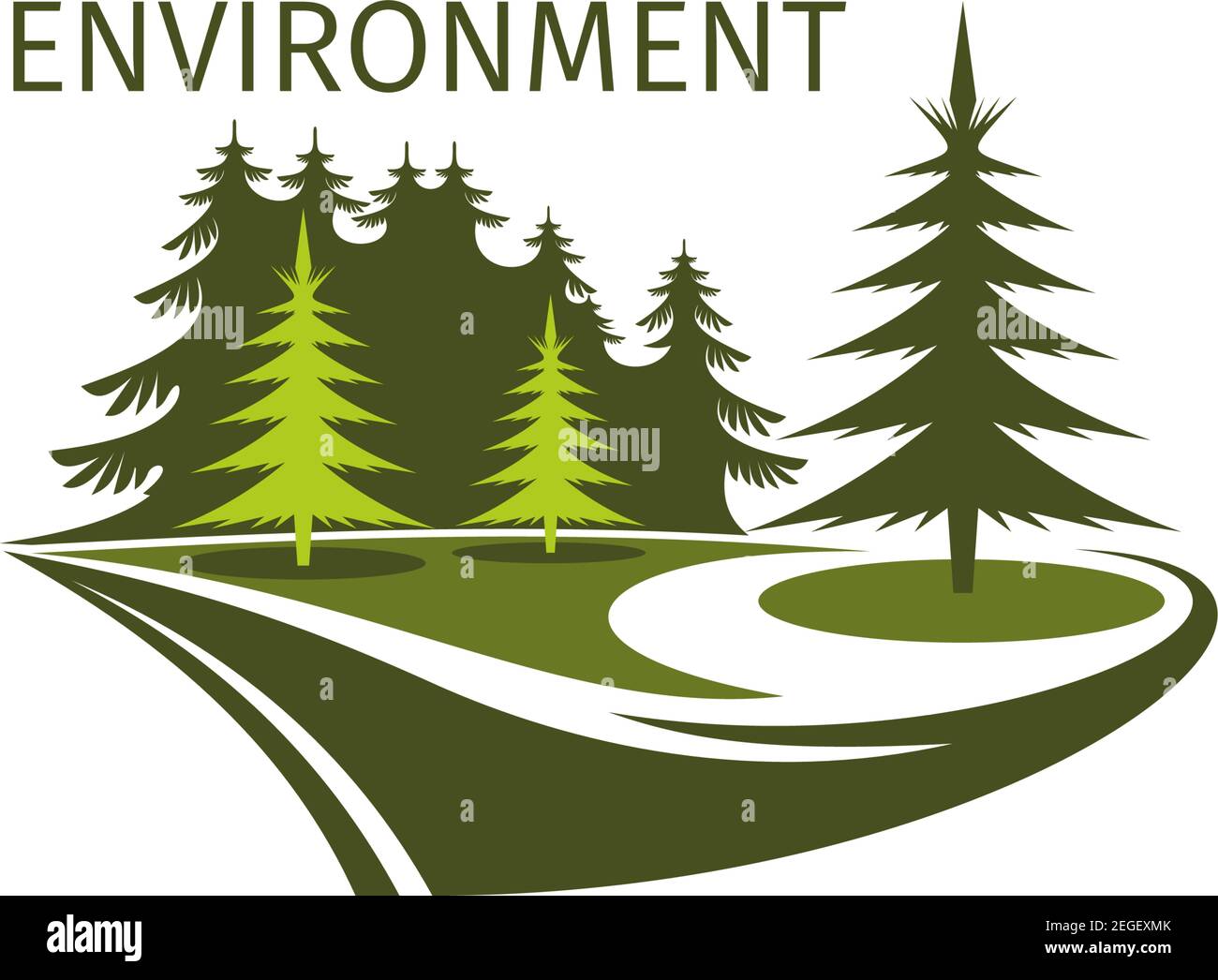 Green environment and nature environment icon of forest trees or urban ...
