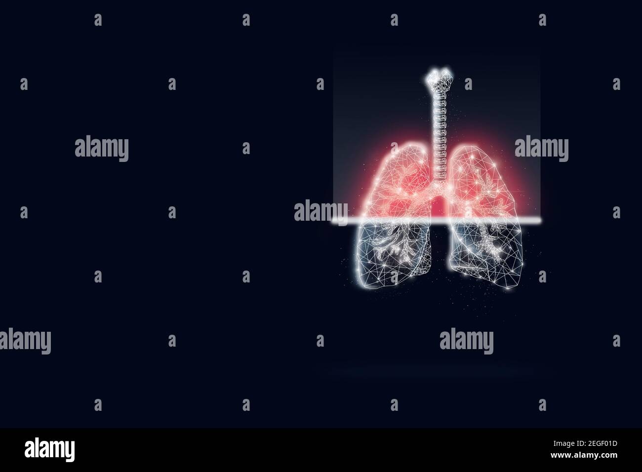 Scanning human lungson dark blue background. The concept of a healthy ...