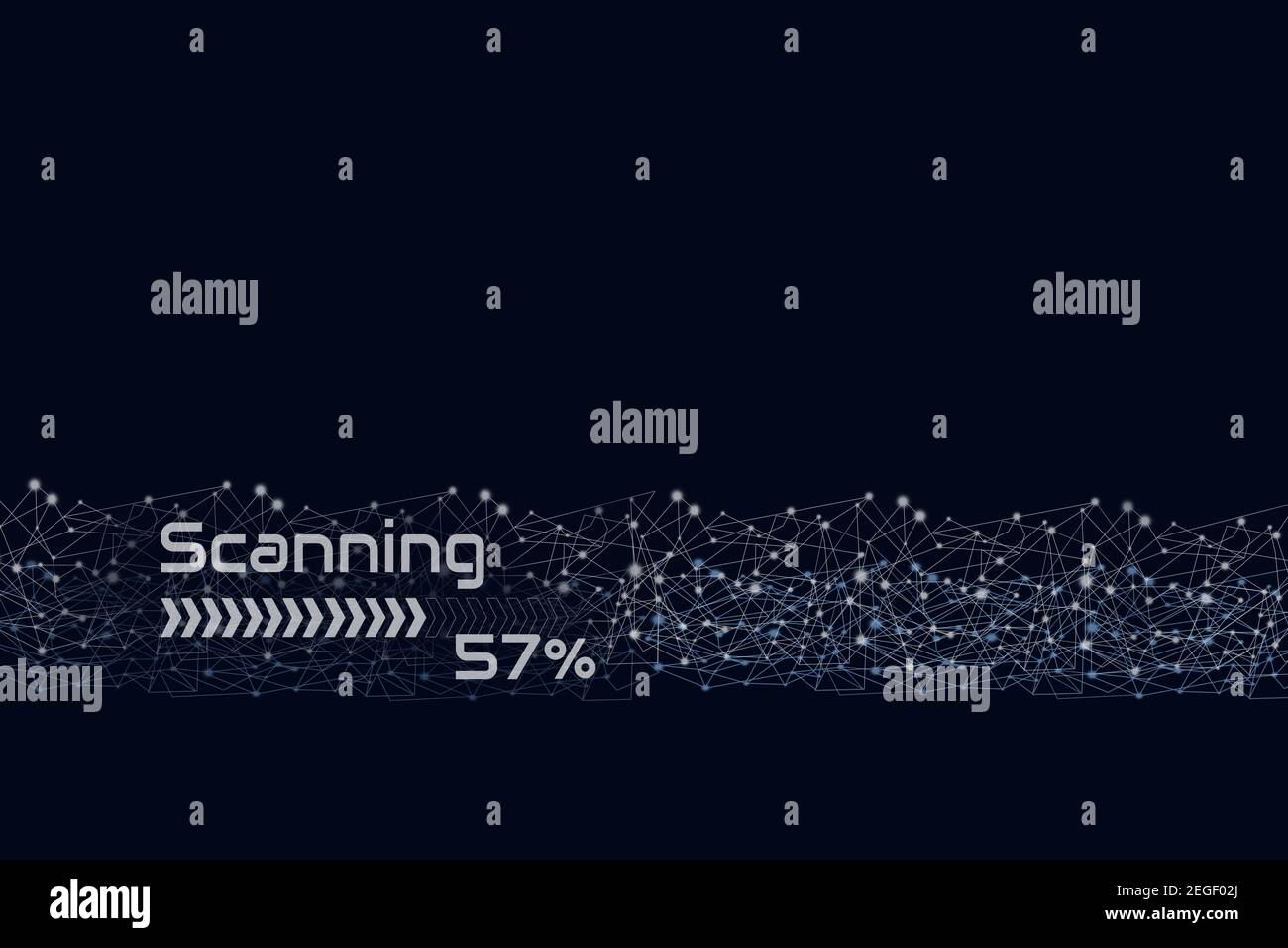 Scanning with digital line on dark blue background, biometric identity ...