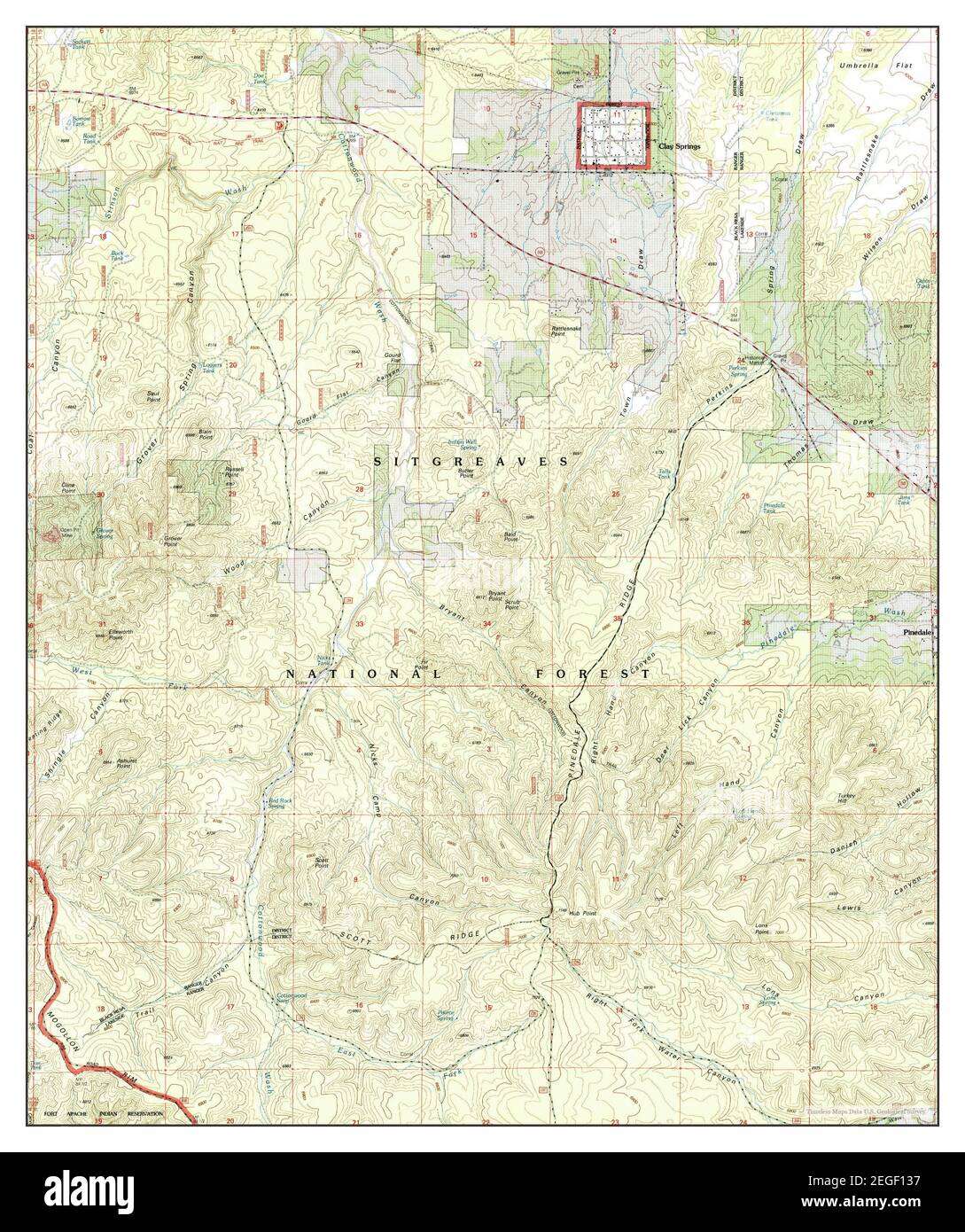 Clay Springs, Arizona, map 1998, 1:24000, United States of America by ...