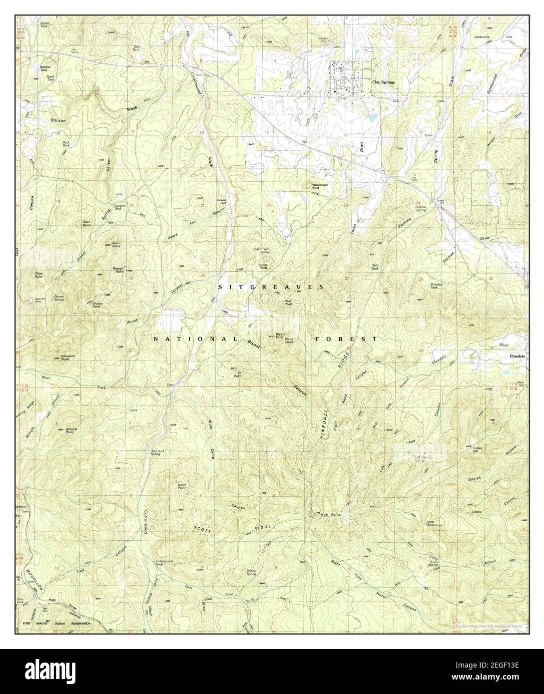 Clay Springs, Arizona, map 1990, 1:24000, United States of America by ...